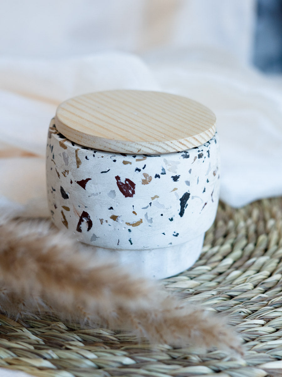 English Lavender Terrazzo Concrete Candle Jar – Vayu Earth