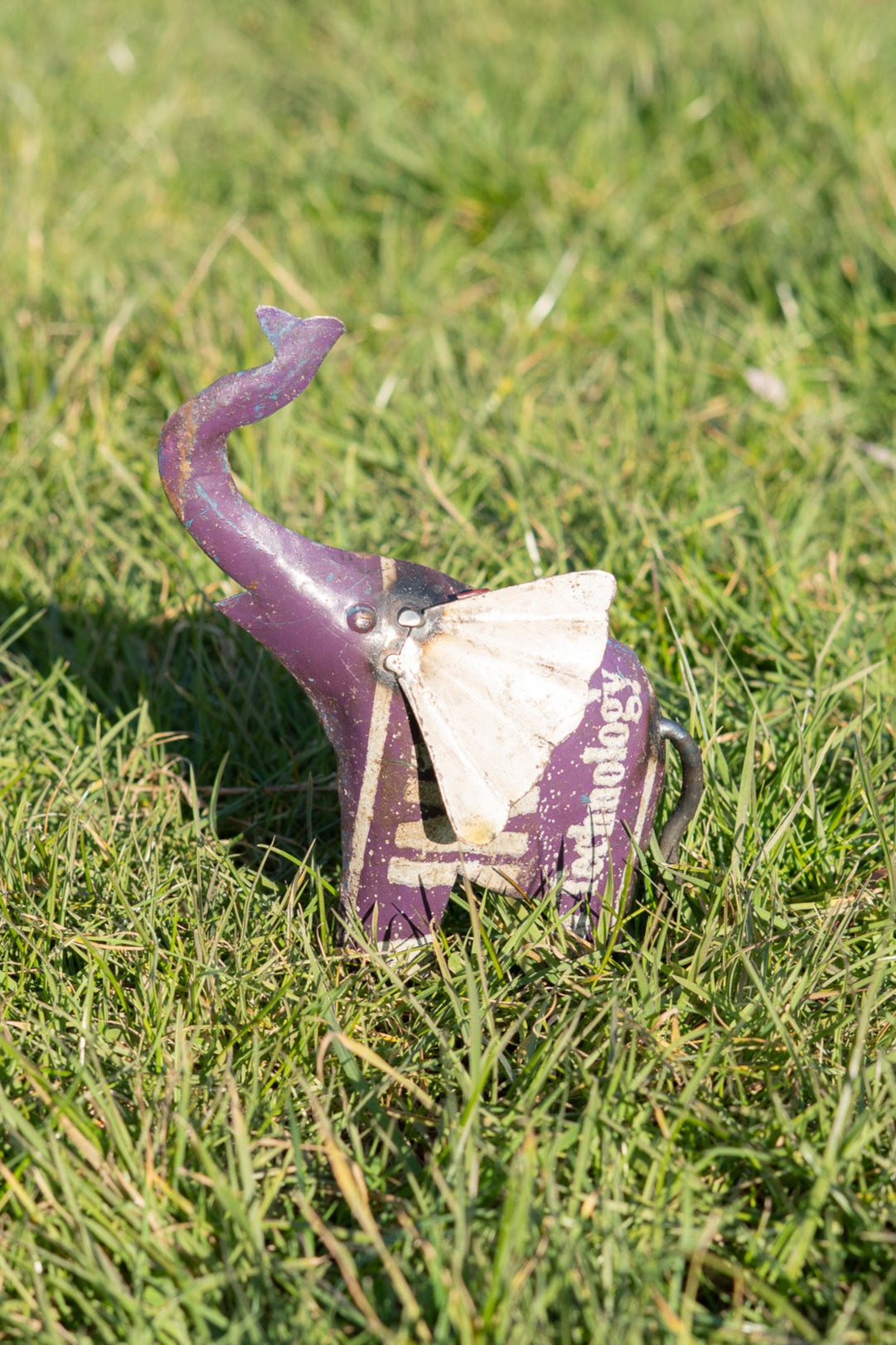 Galvanised & Recycled Iron Elephant Tabletop Decorative – Vayu Earth