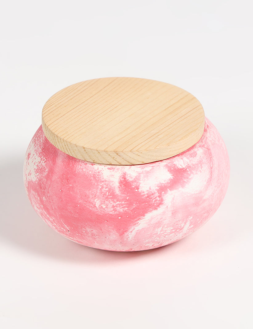 Hand-Poured French Cut Roses Calming Candle - Marbled Concrete Jar wit ...