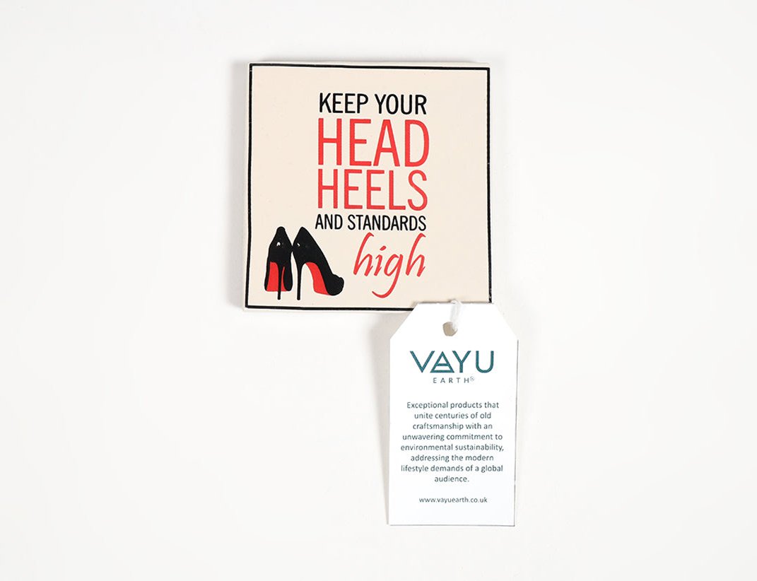 Typographic Ceramic Square Coasters 'High Standards' Sassy (Set of 4 ...